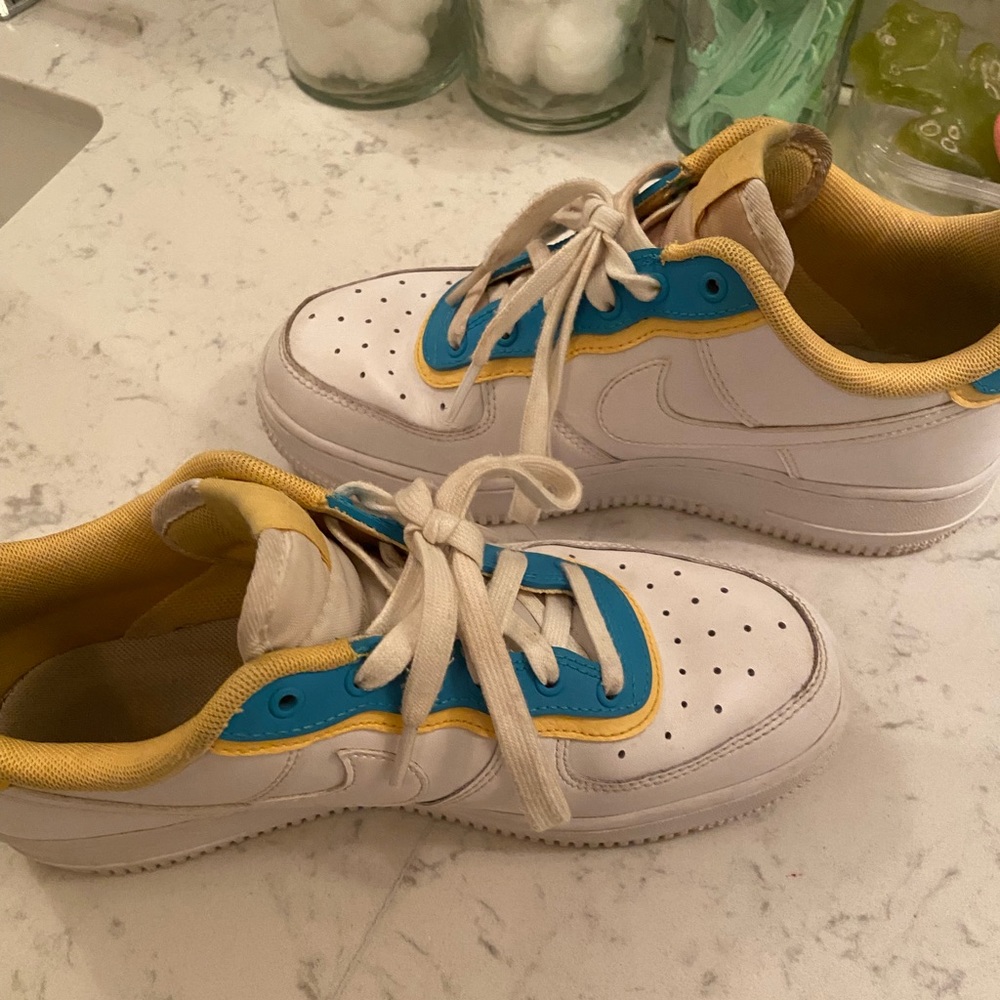 Blue And Yellow Detailed Af1 - Gem